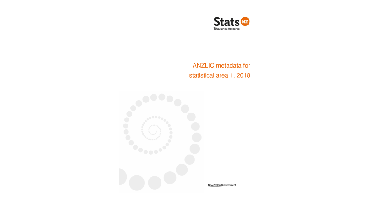 Statistical Area 1 2018 (generalised) | Stats NZ Geographic Data Service