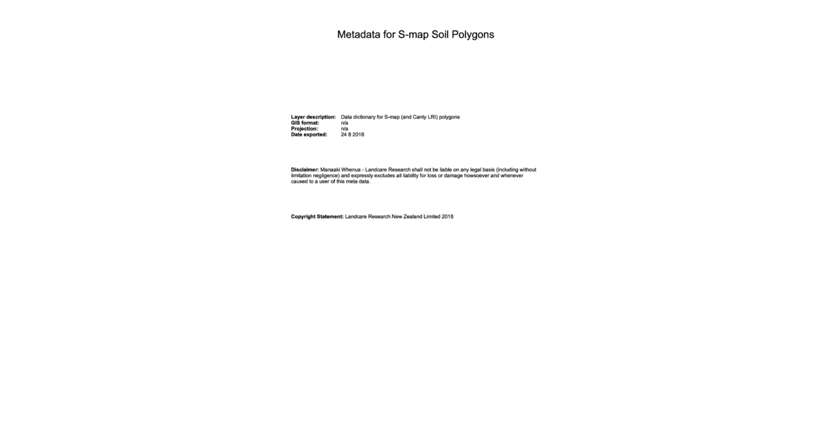 Smap Data Dictionary Soil Polygons (July 2019) | LRIS Portal