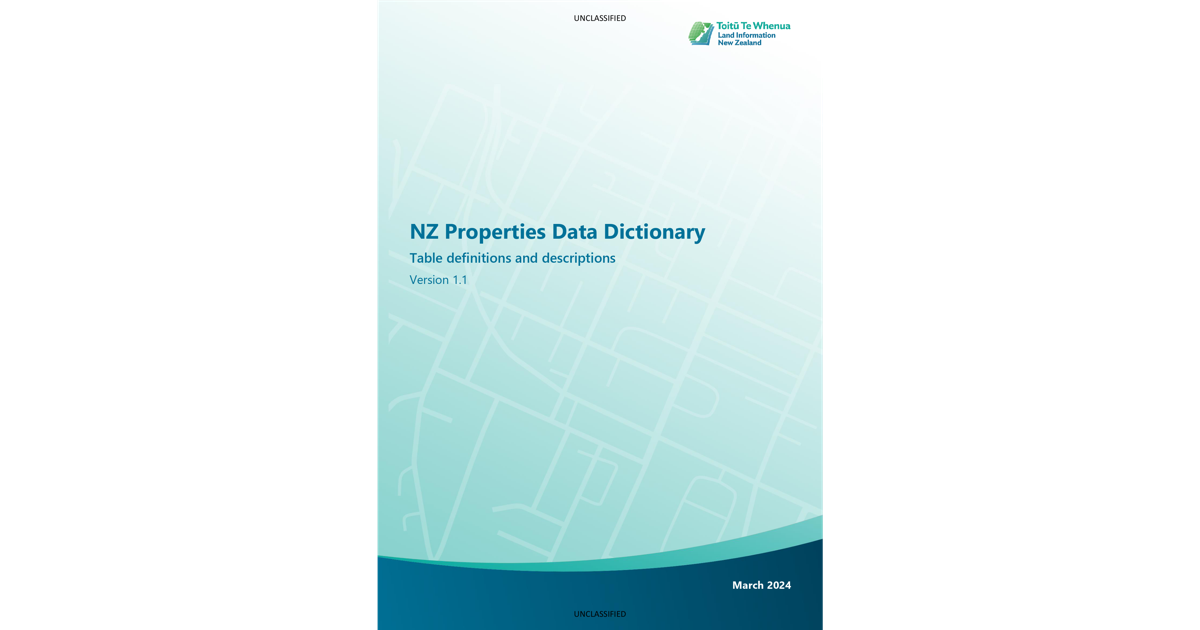 NZ Properties Data Dictionary | LINZ Data Service