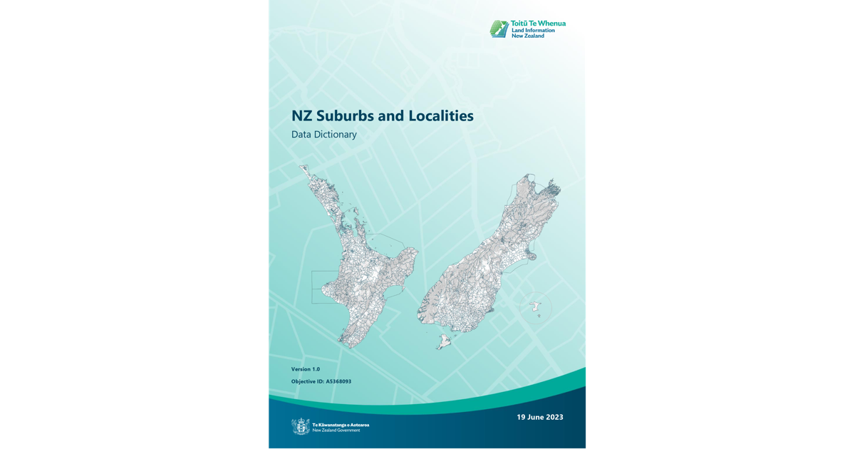 NZ Suburbs and Localities Data Dictionary | LINZ Data Service