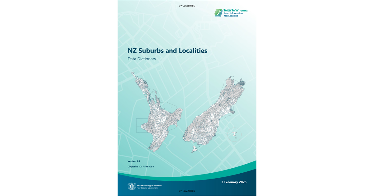 NZ Suburbs and Localities Data Dictionary | LINZ Data Service