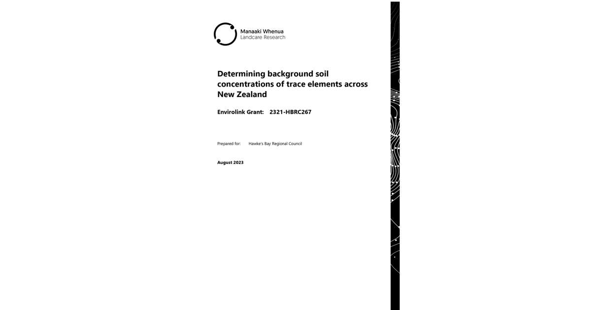 PBC - Predicted Background Soil Concentrations, New Zealand (H3 ...