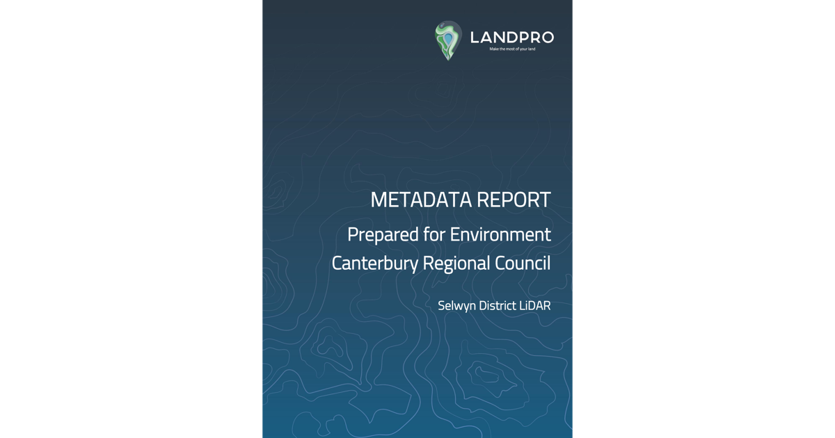 Canterbury - Selwyn LiDAR Survey Report (2023) | LINZ Data Service