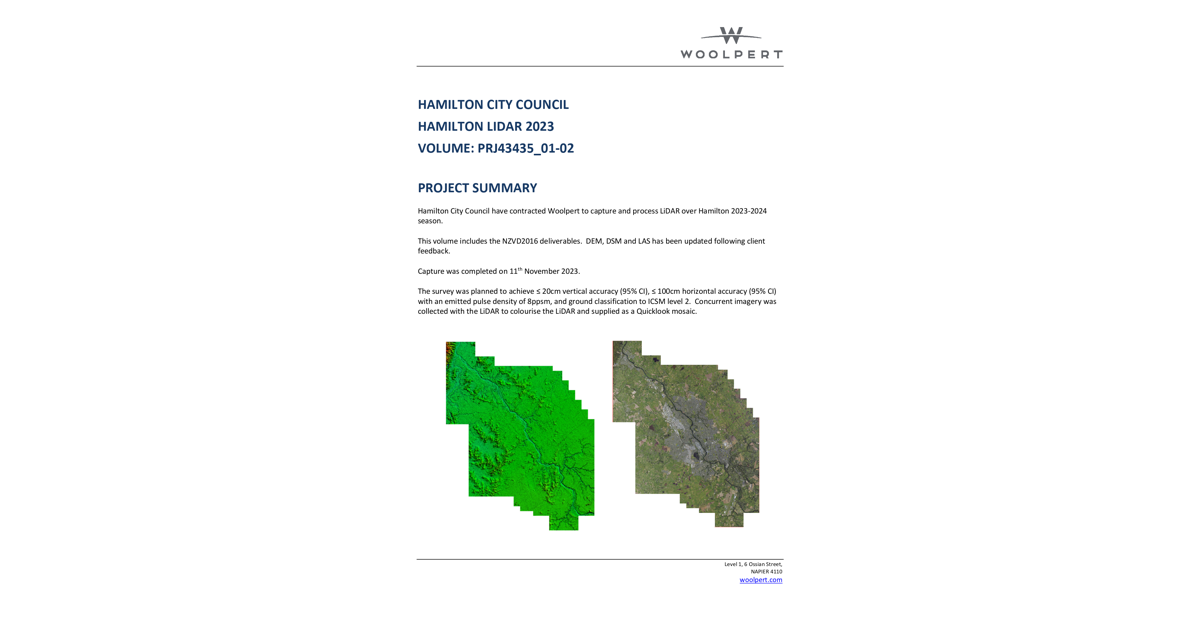 Waikato - Hamilton LiDAR (2023) Survey Report | LINZ Data Service