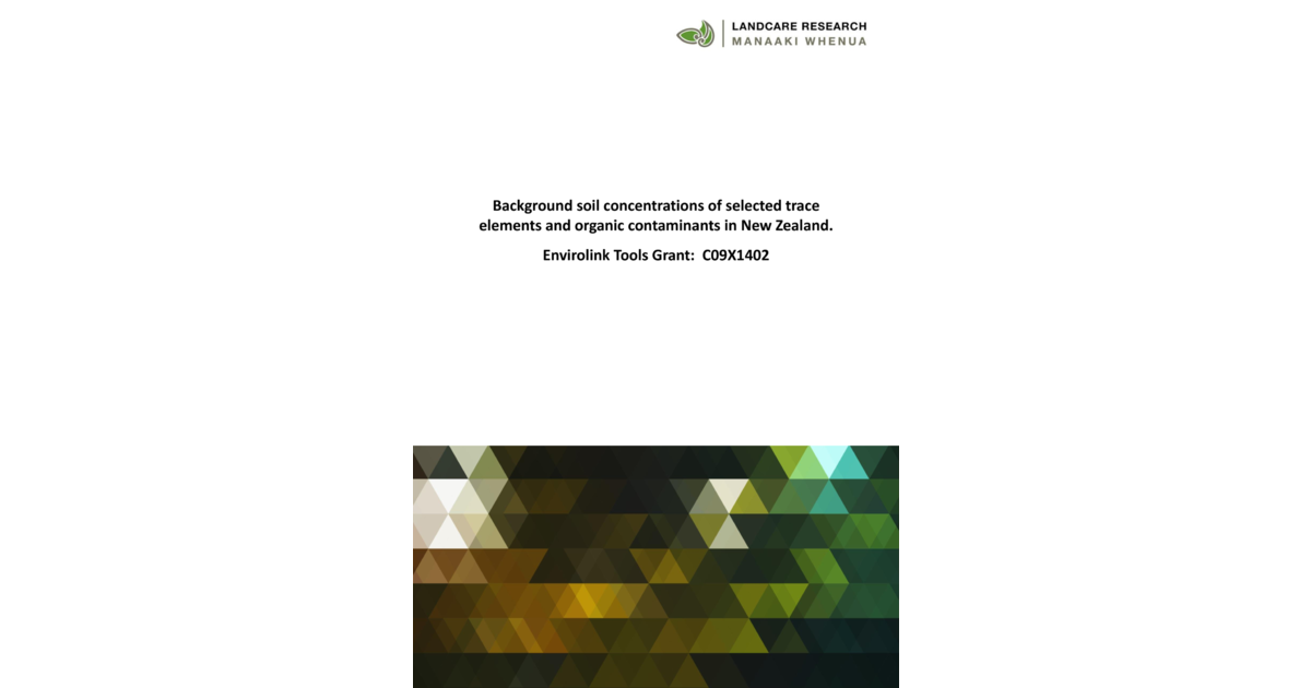 PBC - Predicted Background Soil Concentrations, New Zealand (Deprecated ...